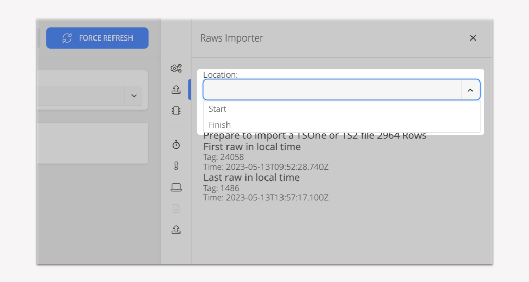 Loading a file with raw times – timingsense EN-US