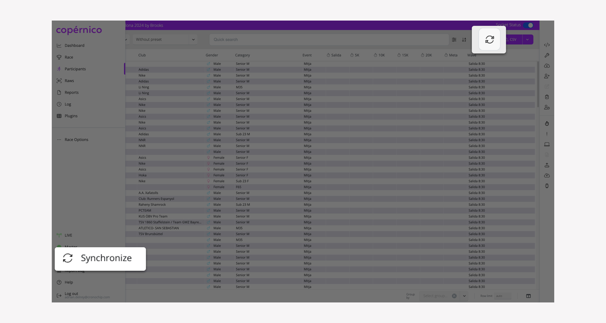 Disabling Socket in Copernico – timingsense EN-US
